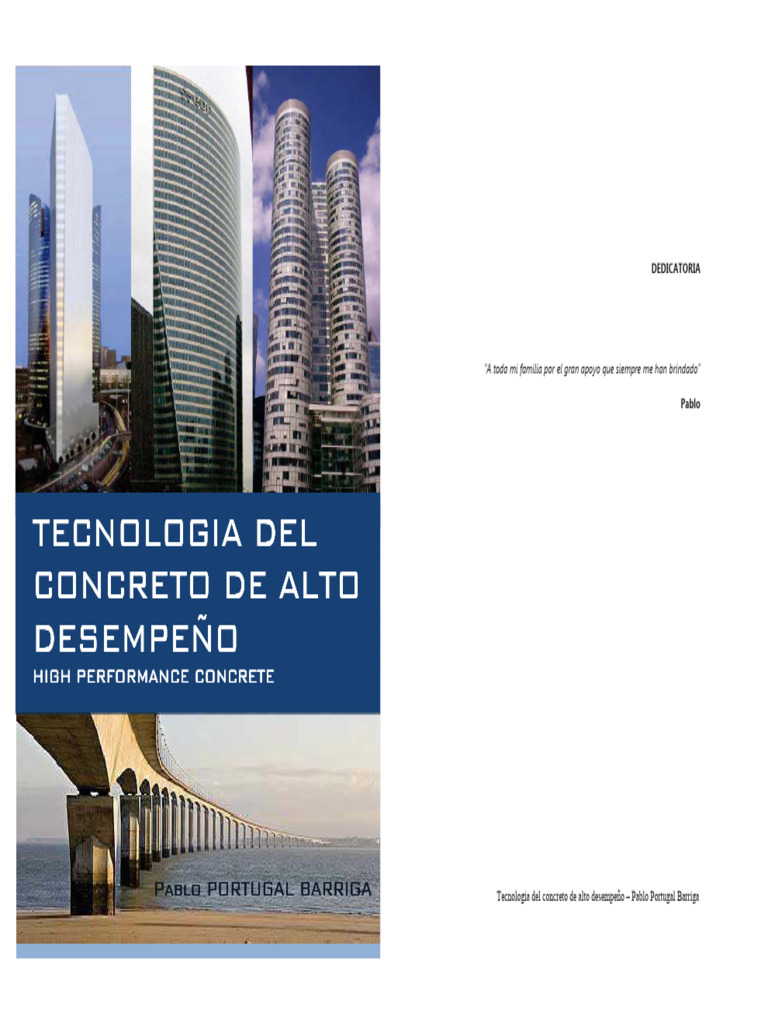 02 Tecnología Del Concreto de Alto Desempeño Pablo Portugal Barriga | PDF | Hormigón | edificio