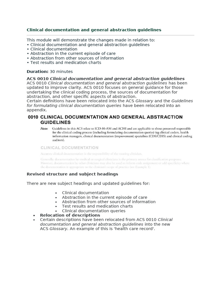 Module 3 - Clinical Documentation | PDF | Abstraction | Medical Specialties