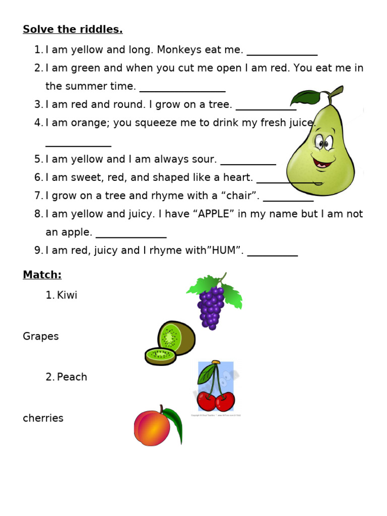 Fruits Fun Activities Games - 34791 | PDF