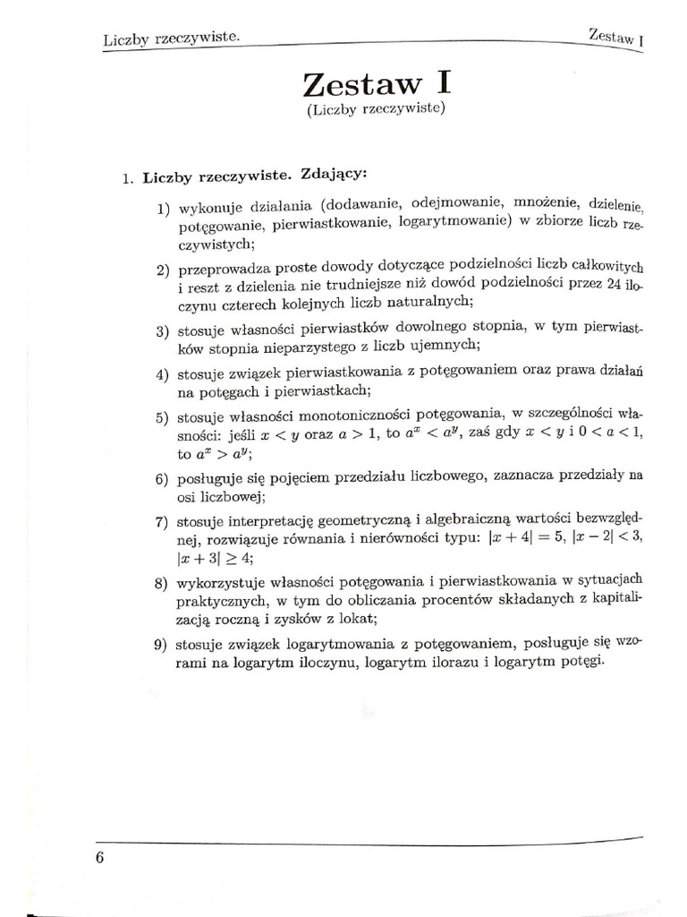 01 Liczby Rzeczywiste | PDF
