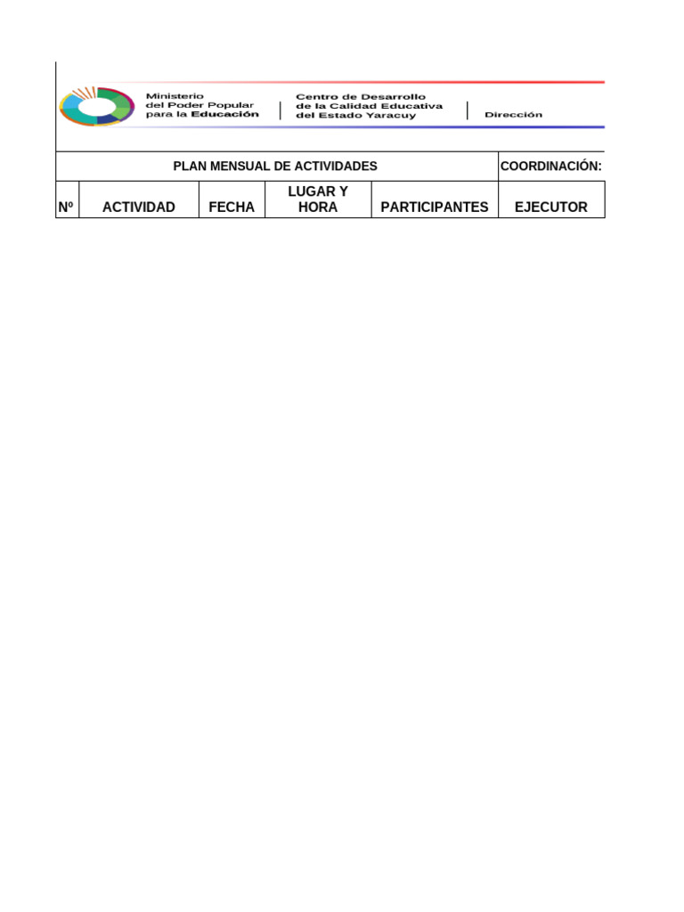 Formato de Planificacion | PDF