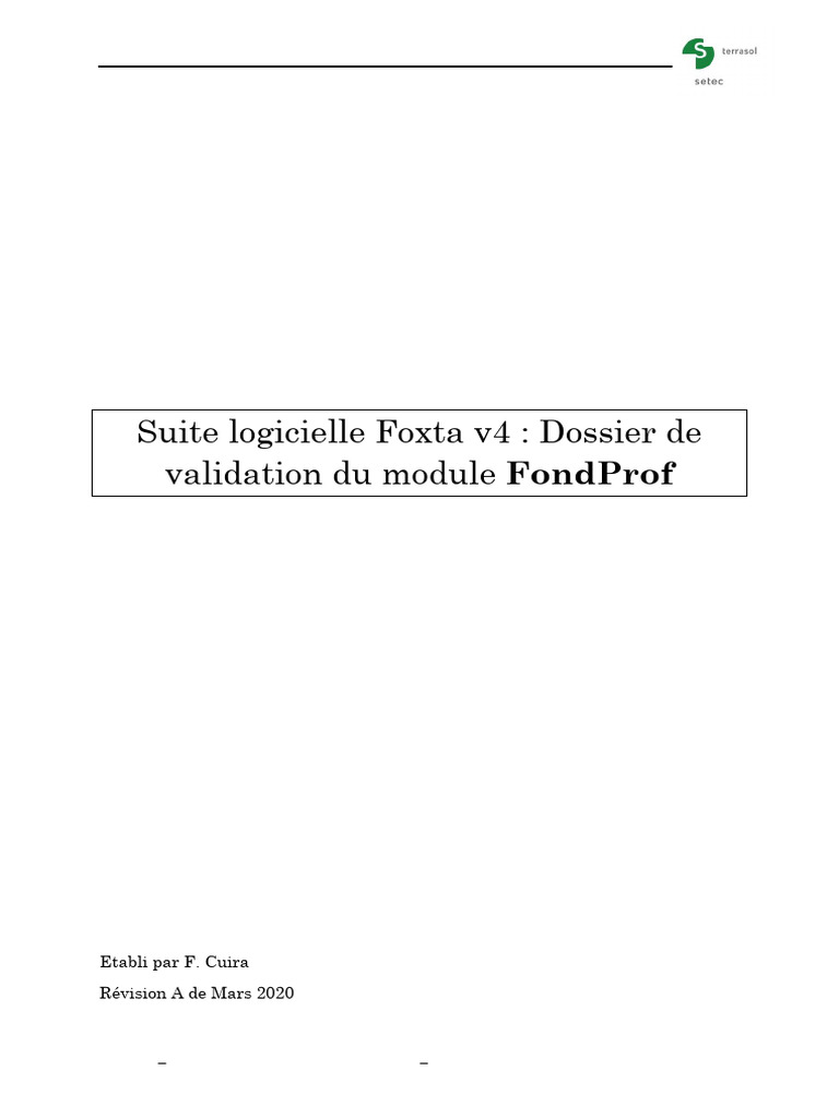 Validation du module FondProf Foxta v4 | PDF | Fondation profonde ...