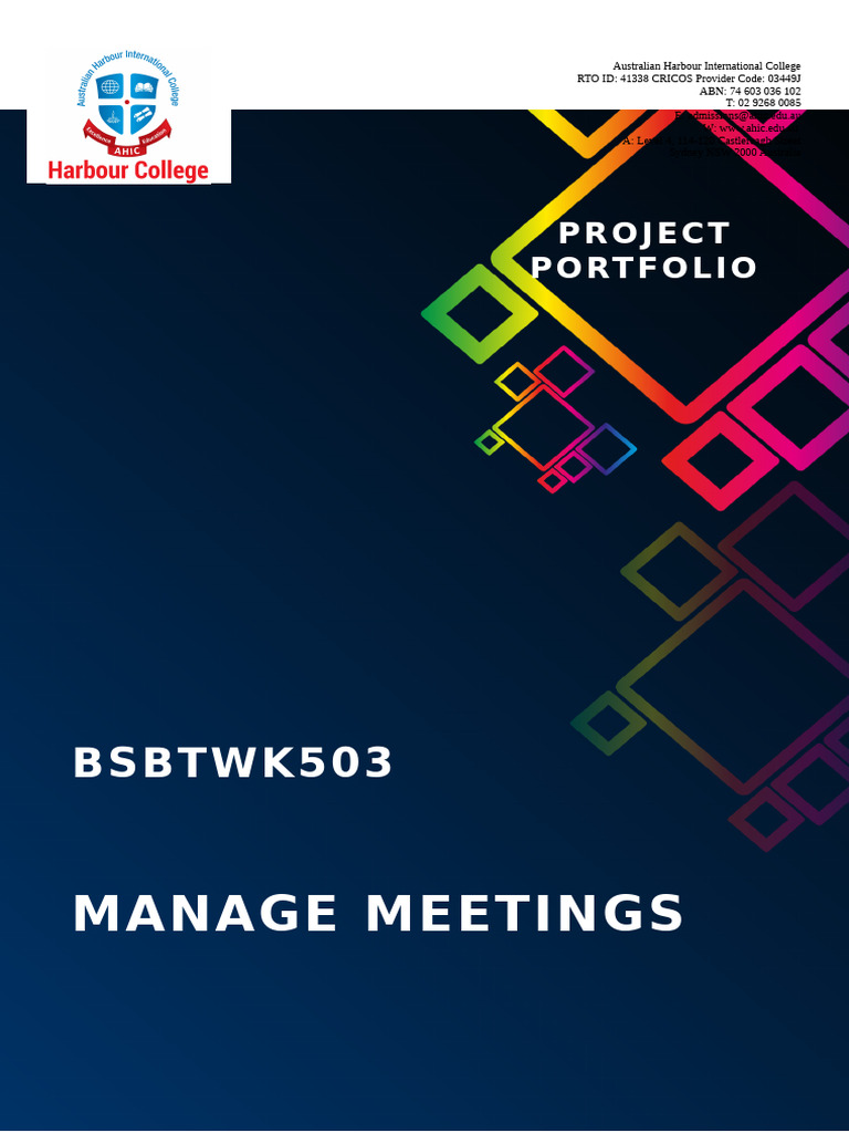 Manage Meetings: AHIC Project Portfolio | PDF | Agenda (Meeting)