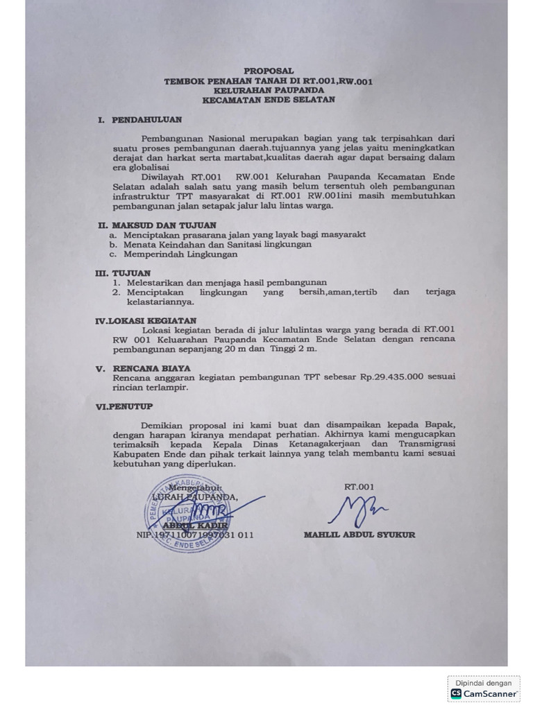 PROPOSAL RABAT RT.001.OOOOKKK | PDF