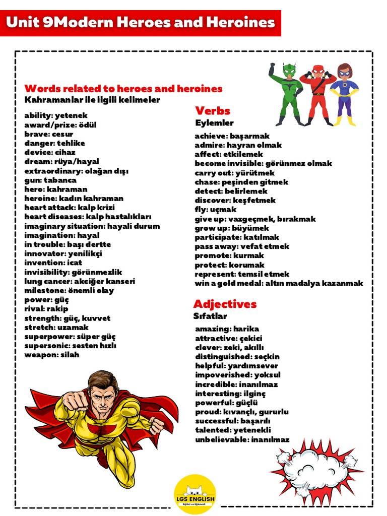 10.9 Modern Heroes and Heroines WL | PDF