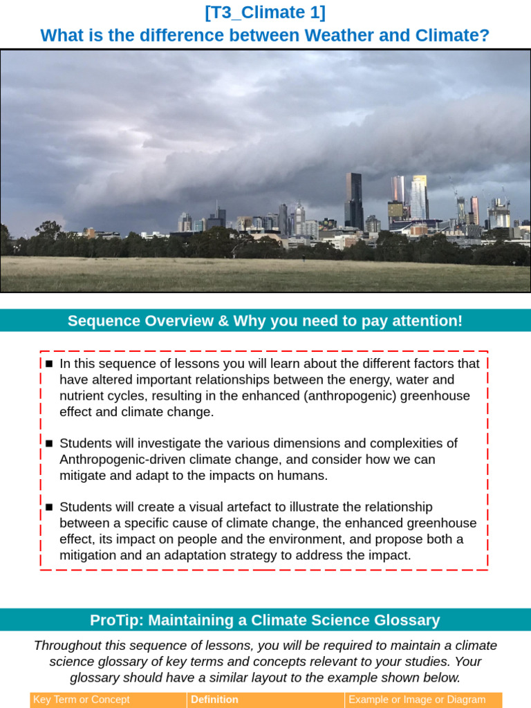 (T3 Climate 1) - What Is The Difference Between Weather and Climate ...