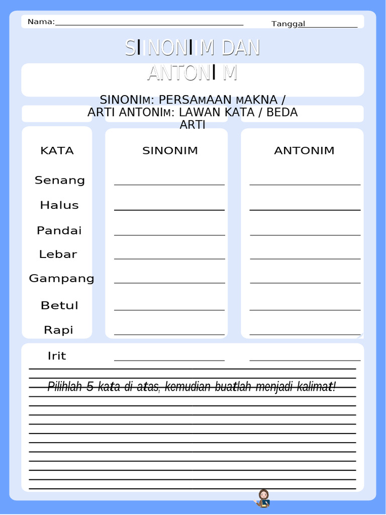 731458301-LKPD-Sinonim-Antonim-Permainan | PDF
