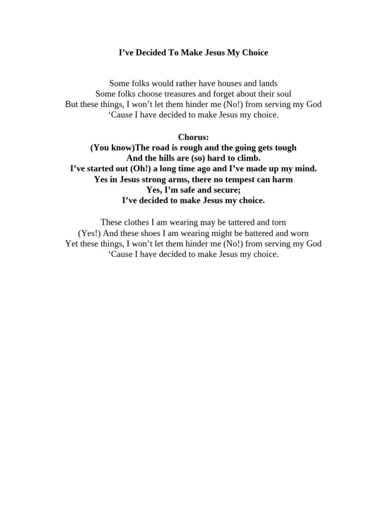 Choosing Jesus Amidst Life's Trials | PDF