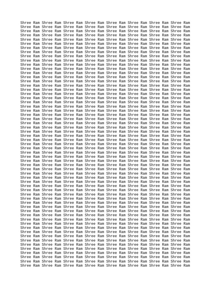 Shree Ram 2000 Times | PDF