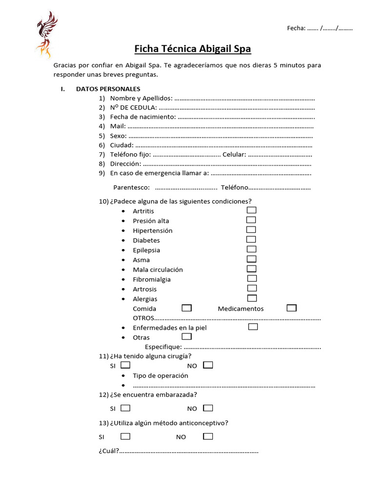 FICHA FINAL SPA_114304 | PDF | Medicina CLINICA | Especialidades Medicas