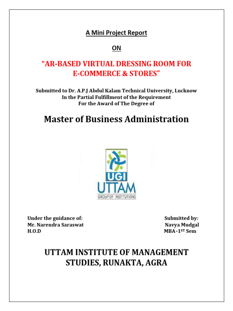 AR-Based Virtual Dressing Room Project | PDF