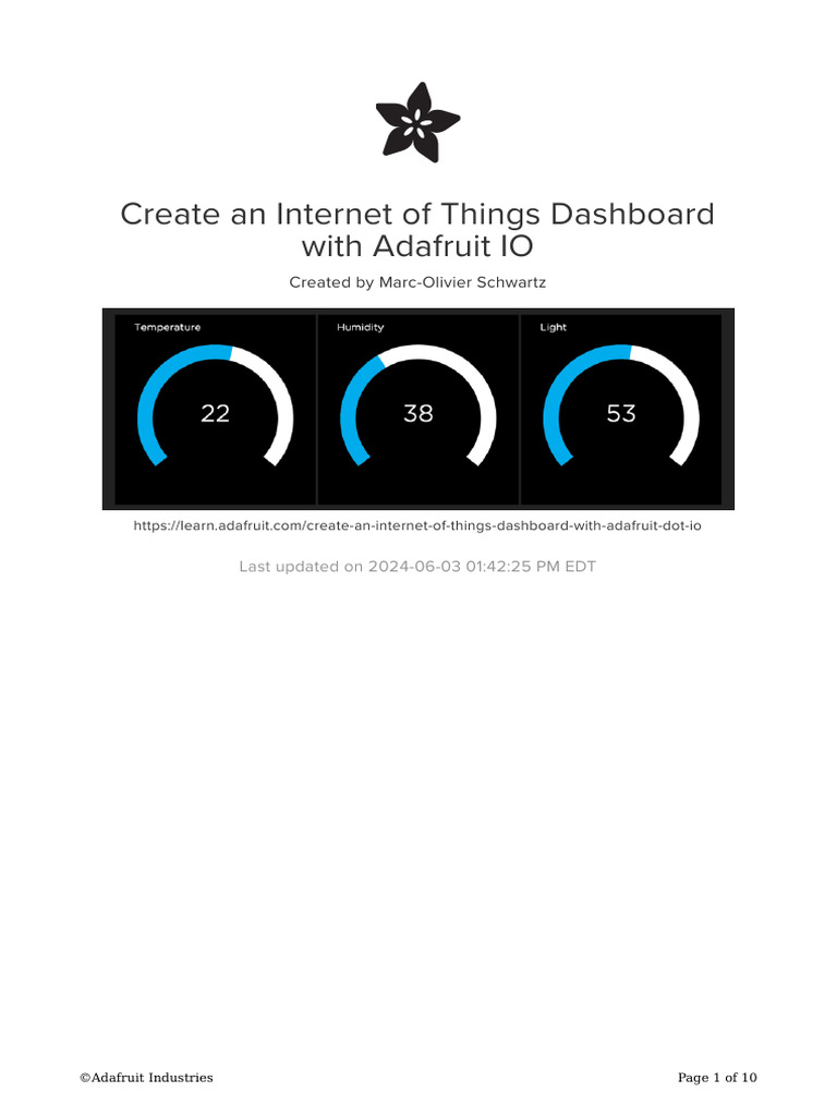 Create An Internet of Things Dashboard With Adafruit Dot Io | PDF | Arduino | Computer Science