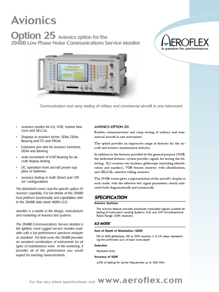 Avionics Testing with 2948B Monitor | PDF | Modulation | Avionics