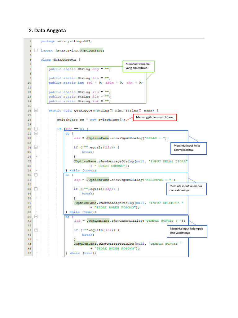 Input Data Anggota dengan Validasi | PDF