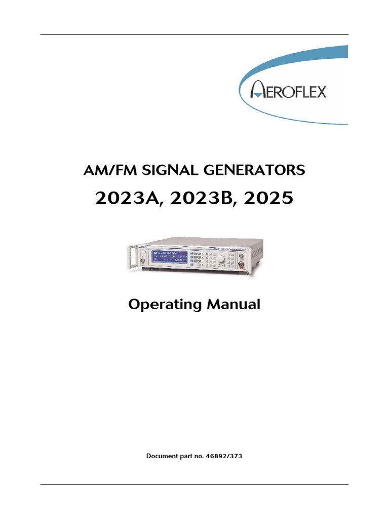 2023A 2023B 2025 Operations Manual - 2009 | PDF | Modulation ...