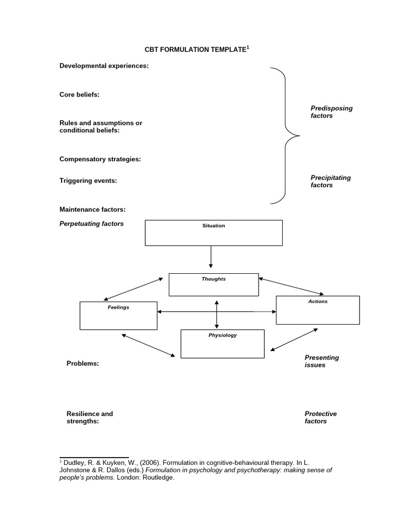 CBT Formulation Template | PDF