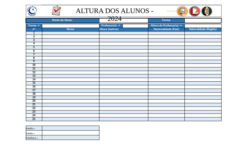 Altura dos Alunos - 2024 | PDF