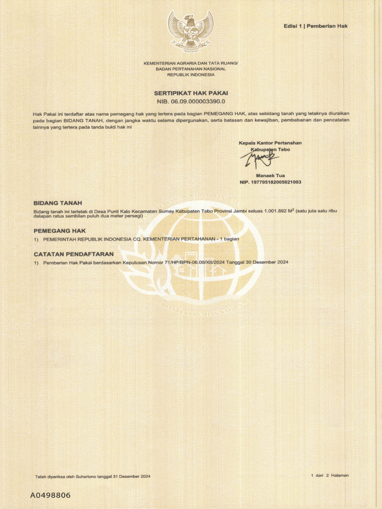 SHP 06090000033900 - Punti Kalo - Kemenhan-TNI AD - Pembentukan ...