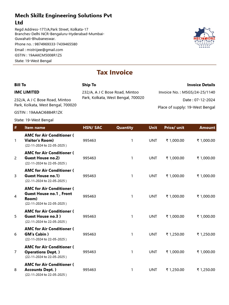 Tax Invoice | PDF | Economy Of Asia | Economy Of India