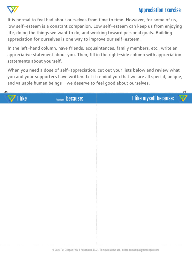 Self-Esteem Boosting Exercise | PDF