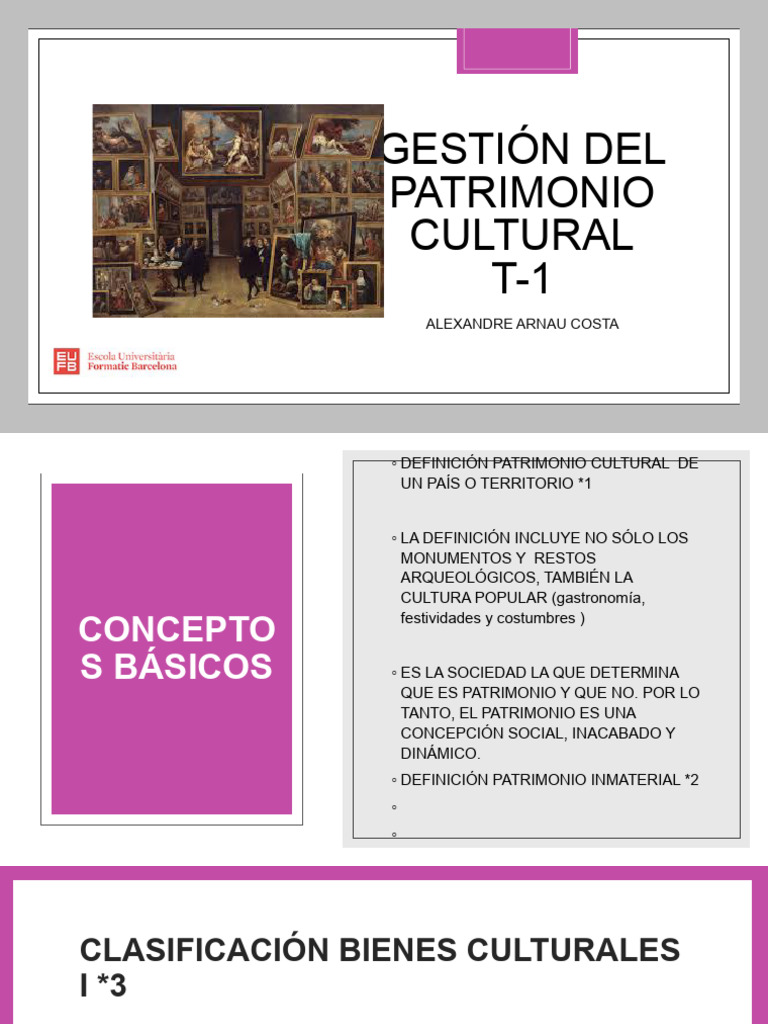 T-1 Gestión Del Patrimonio Cultural | PDF | Turismo | Patrimonio cultural
