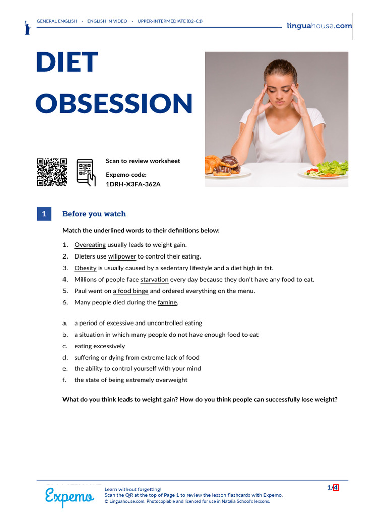 Diet Obsession American English Teacher | PDF | Dieting | Obesity