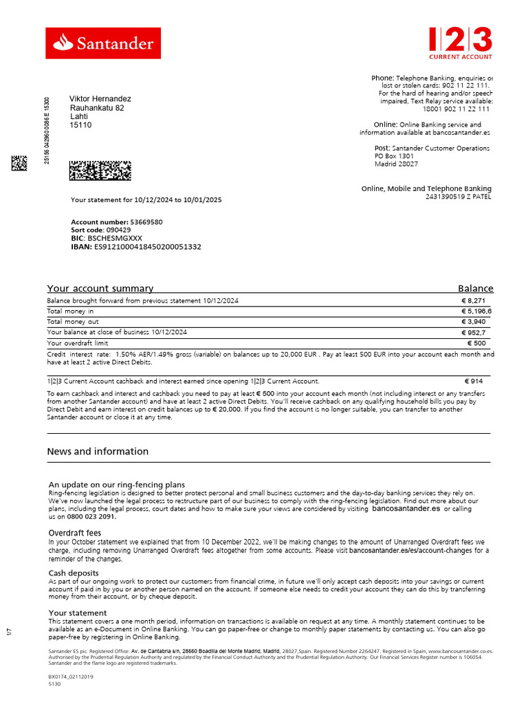 Viktor | PDF | Credit Card | Overdraft