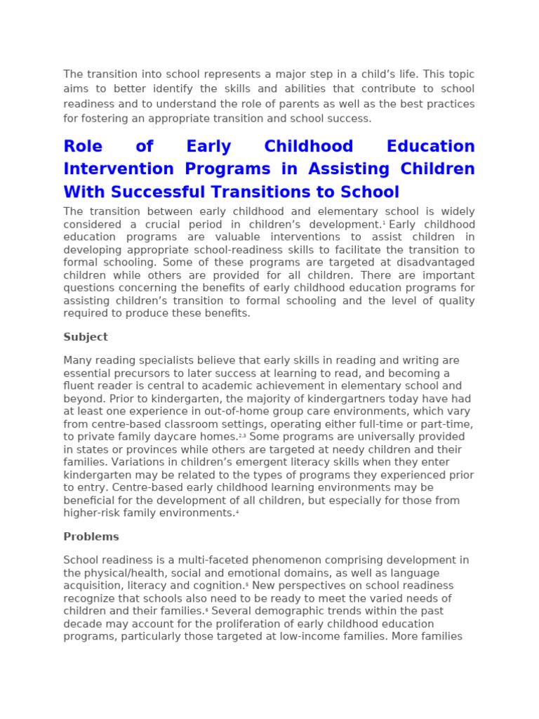 school readiness | PDF | Early Childhood Education | Schools