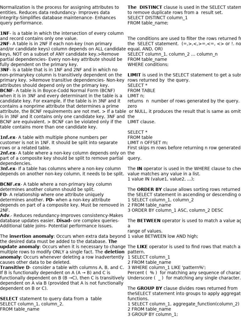 normalization-simple queries | PDF | Information Technology Management ... normalization-simple queries | PDF | Information Technology Management ...