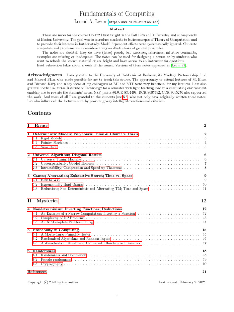 Fundamentals of Computing: Leonid A. Levin | PDF | Theoretical Computer ...