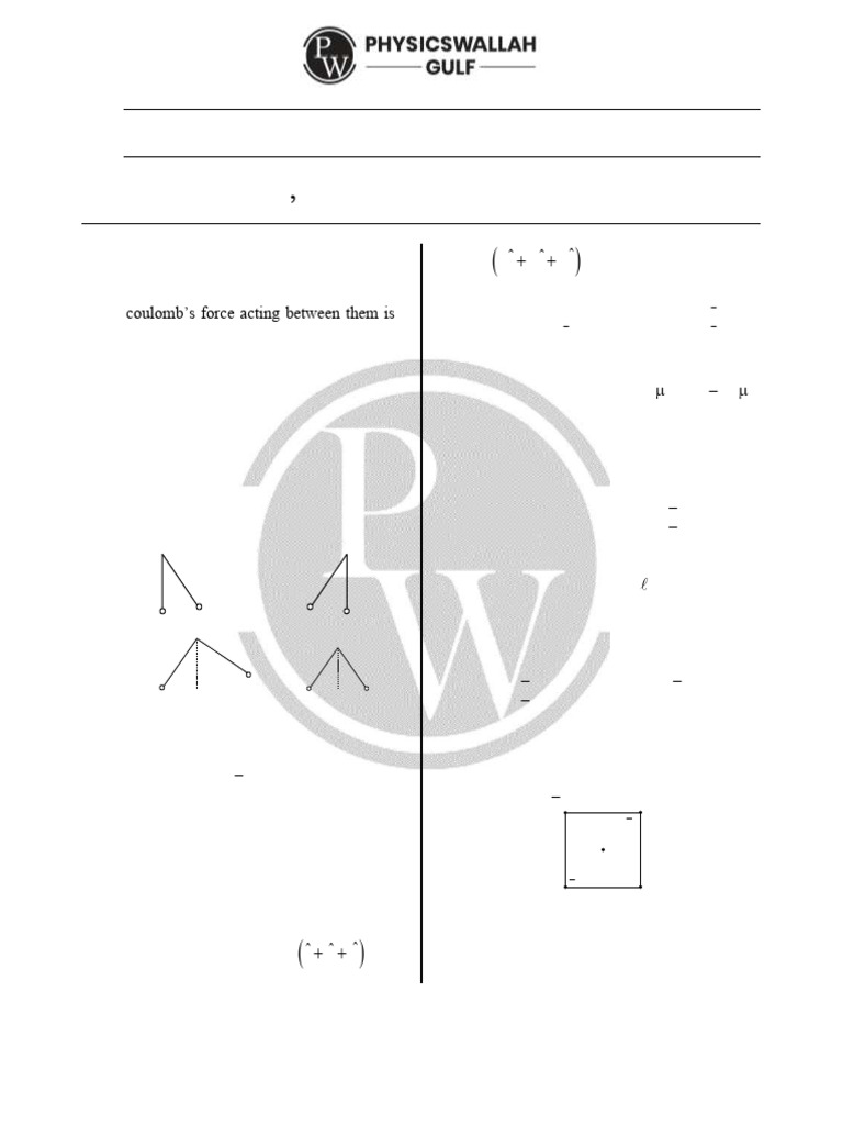 DPP-2_Coulomb’s Law and Superposition Principle_12th JEE_Physics | PDF | Force | Physical Sciences
