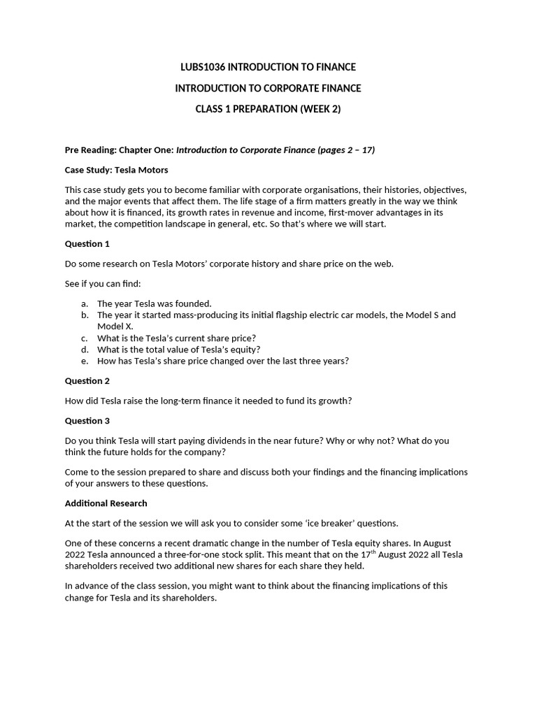 Class 1 Preparation Questions | PDF