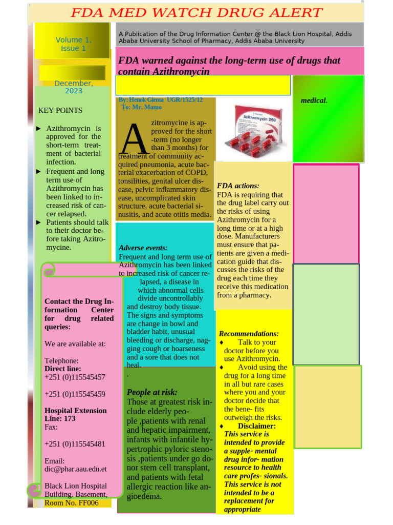 DI Drug Alert (Henok Girma) | PDF | Medicine | Medical Specialties