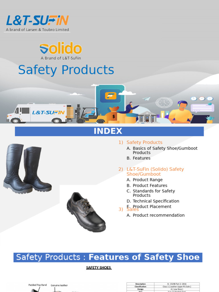 L&T-SuFin Solido Safety Shoes Overview | PDF | Shoe | Boot