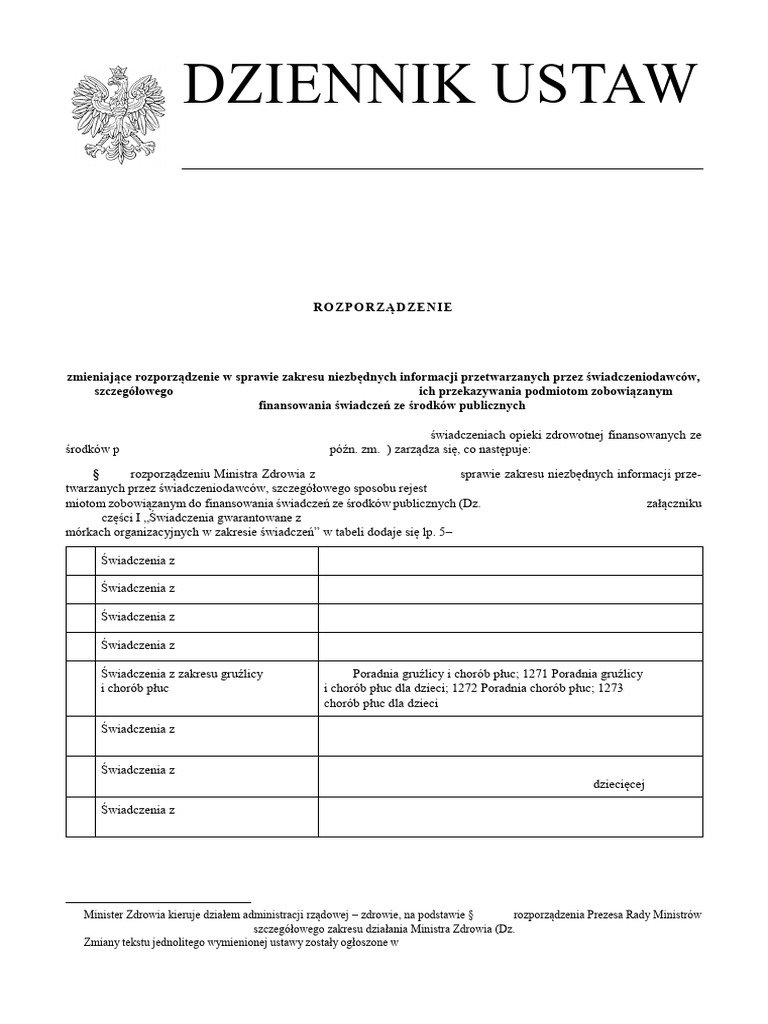 Dziennik Ustaw: Rzeczypospolitej Polskiej | PDF