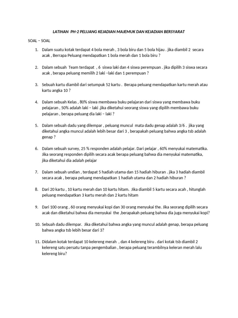 LATIHAN PH2 Matematika | PDF