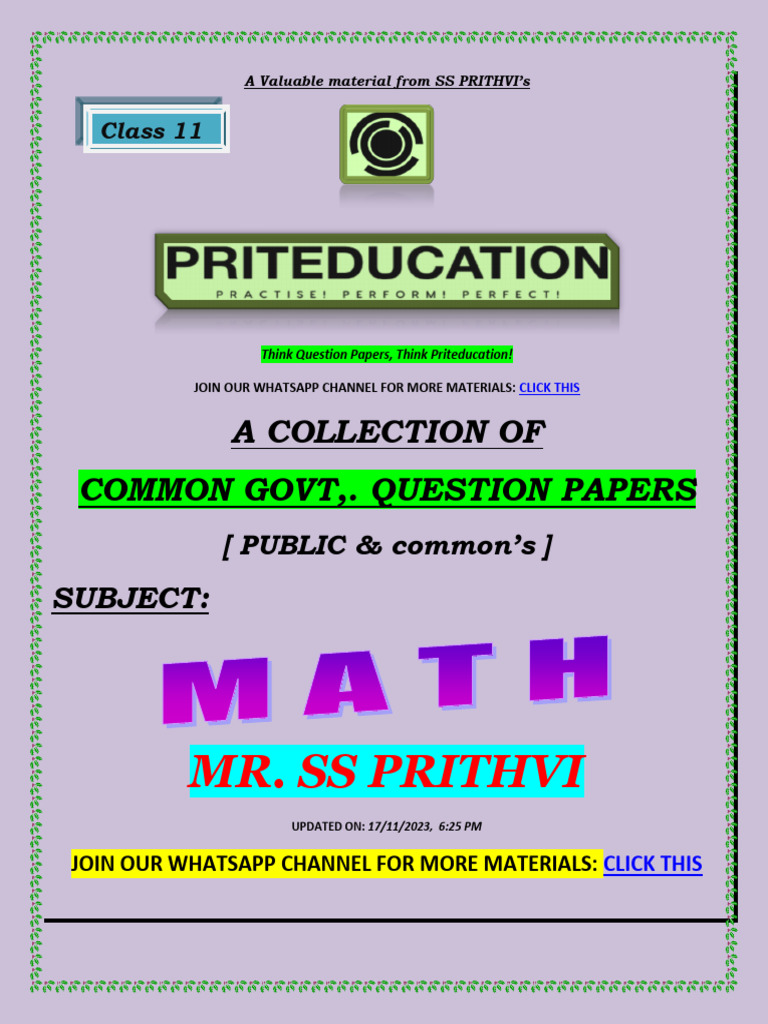 11 Hse Pyq Math | PDF | Real Number | Discrete Mathematics