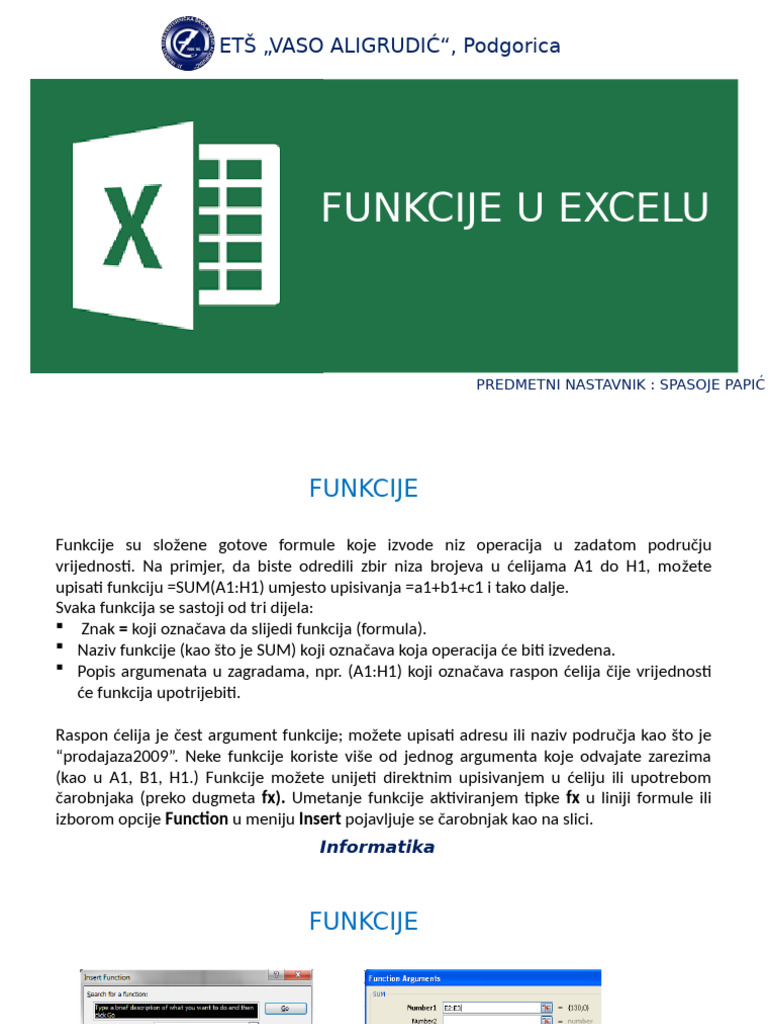 Funkcije 6 rAZRED | PDF