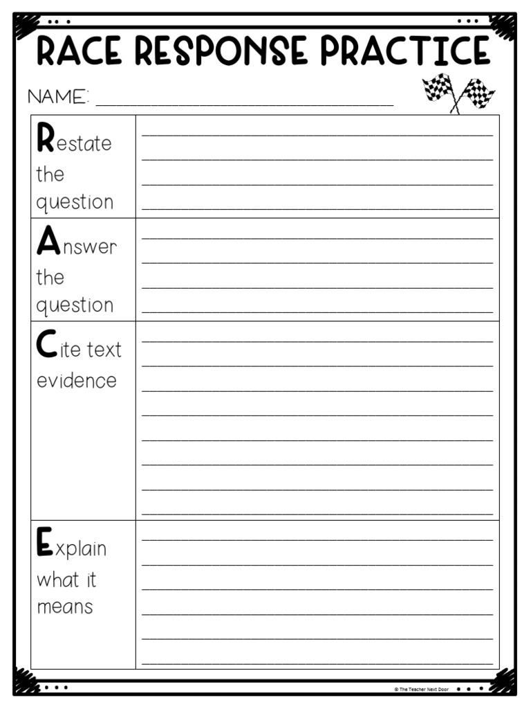 RACE Response Practice Template | PDF