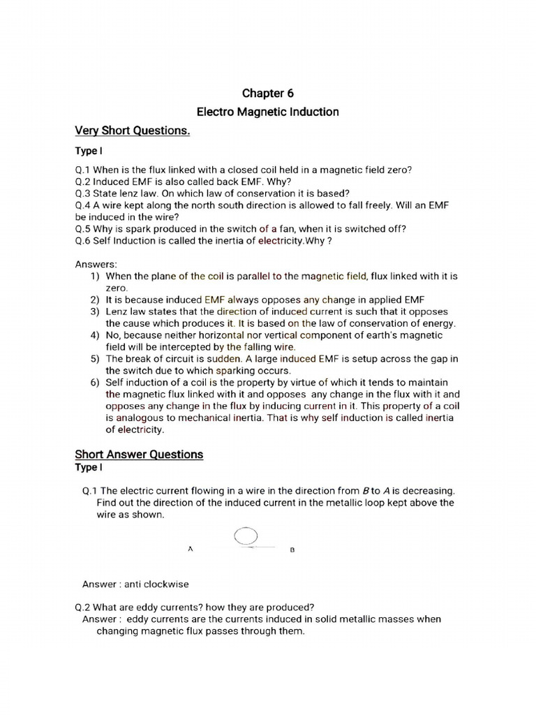 EMI Most Imp 12th Cbse Question Bank 2025 | PDF