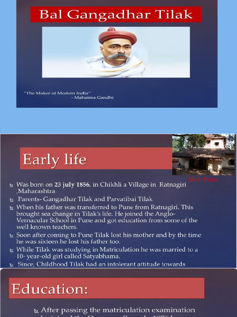 Presentation1 Bal Gangadhar Tilak IXXII | PDF