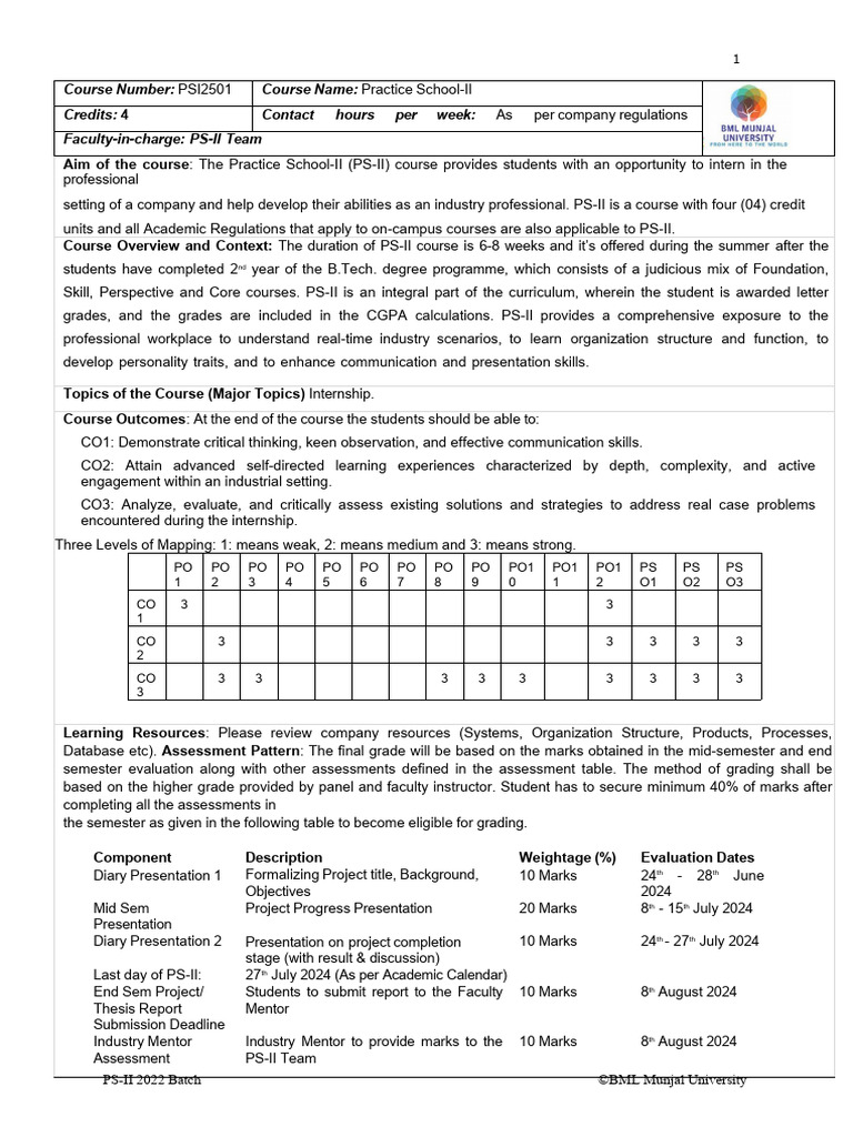 PS II-2022 Batch - Course Handout | PDF | Critical Thinking | Academic Dishonesty