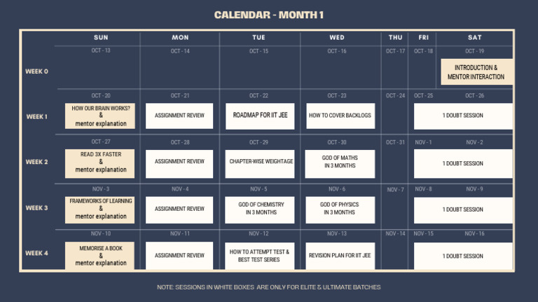 Final Month 1 Calendar | PDF
