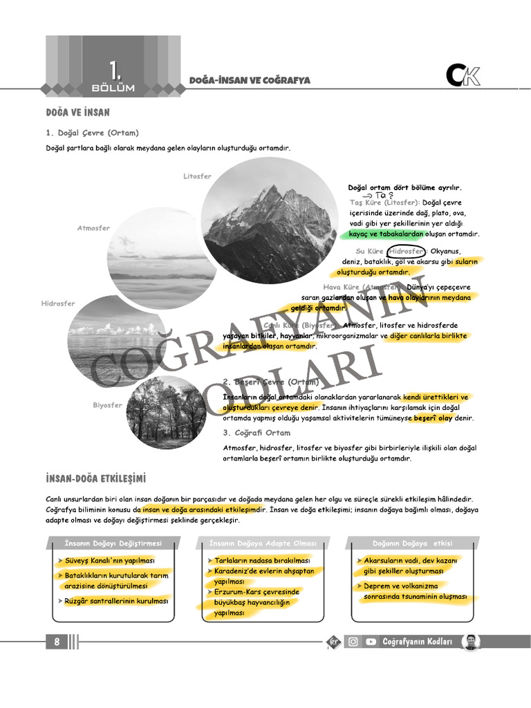9.sinif Tyt Cografya Doga Ve Insan Konu Anlatimi PDF | PDF