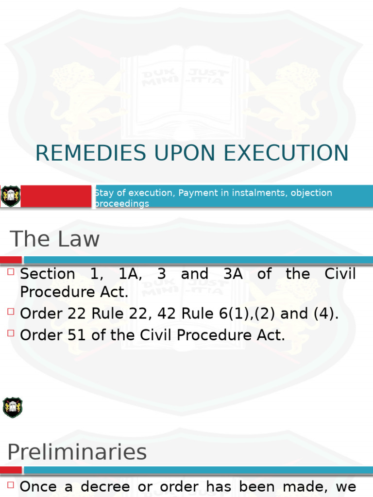 Remedies upon execution | PDF | Civil Law (Common Law) | Judiciaries