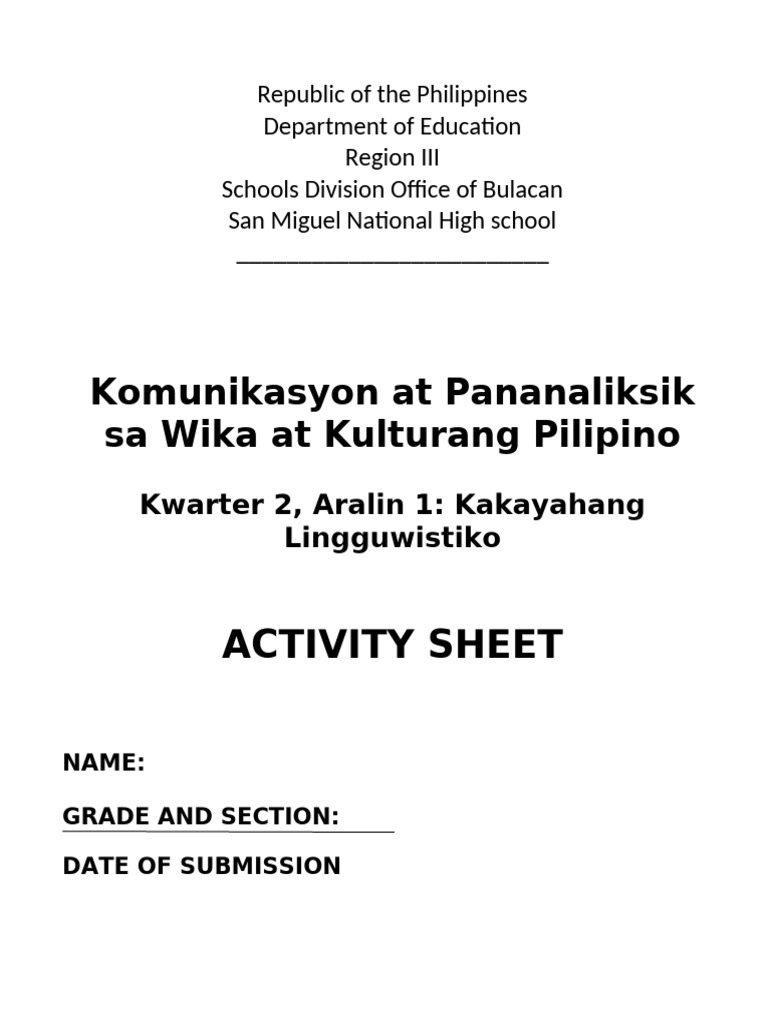 Kompan Kakayahang Lingguwistiko | PDF