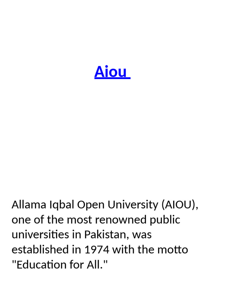 AIOU | PDF