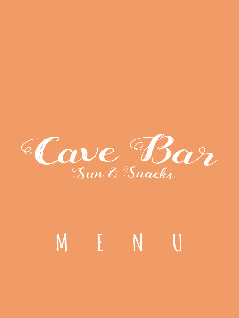 Cave Bar Food Menu | PDF