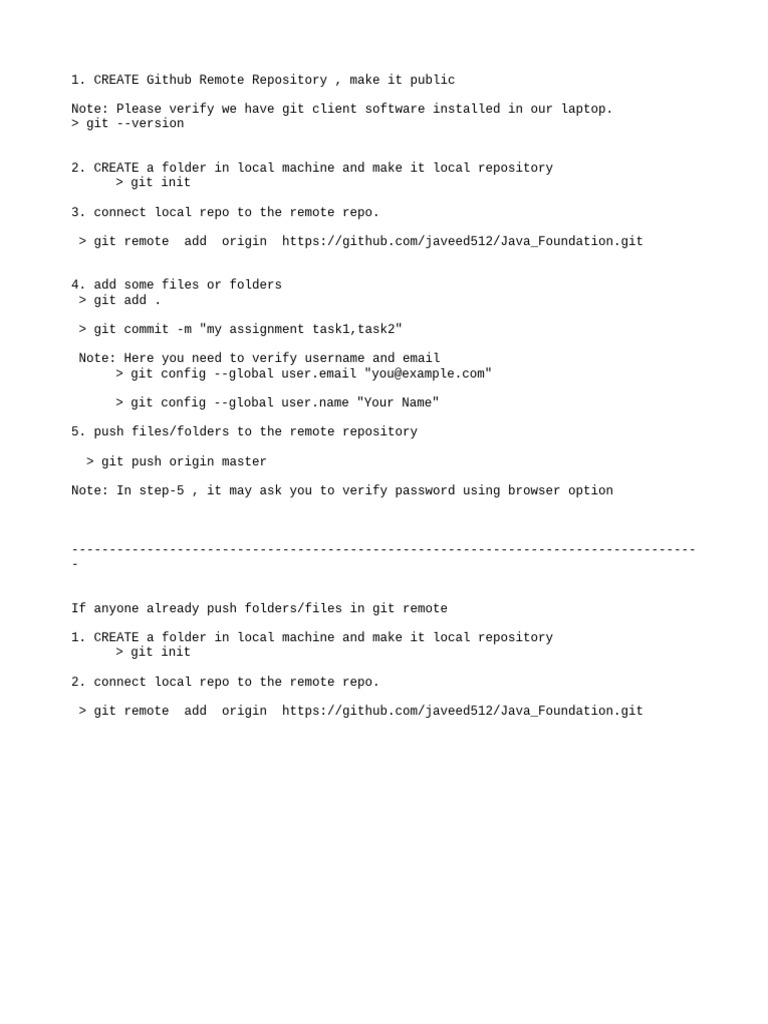 Git Basic Commands | PDF