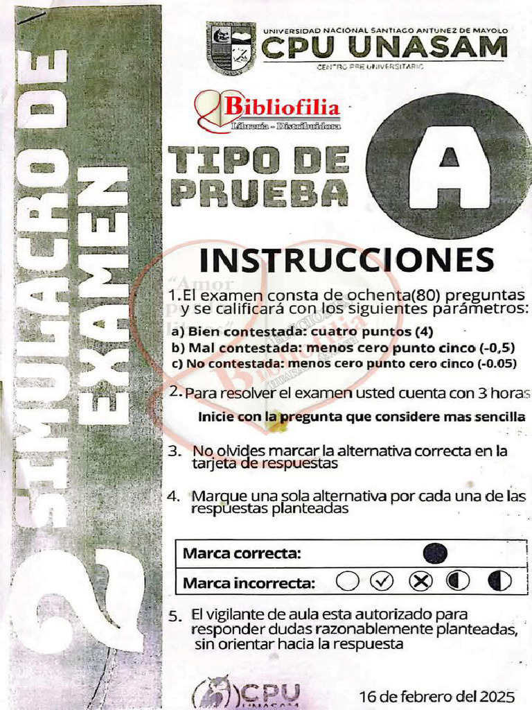 2do SIMULACRO Examen de CPU 2025-2 | PDF